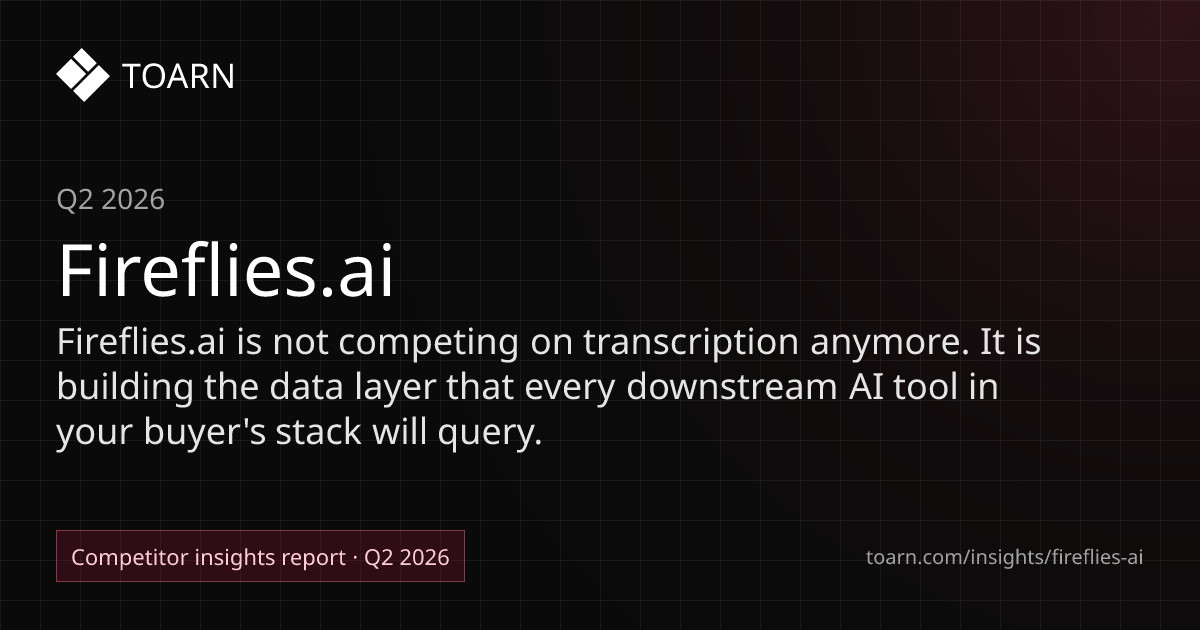 Fireflies.ai Competitive Analysis (Q2 2026) | Toarn - Toarn
